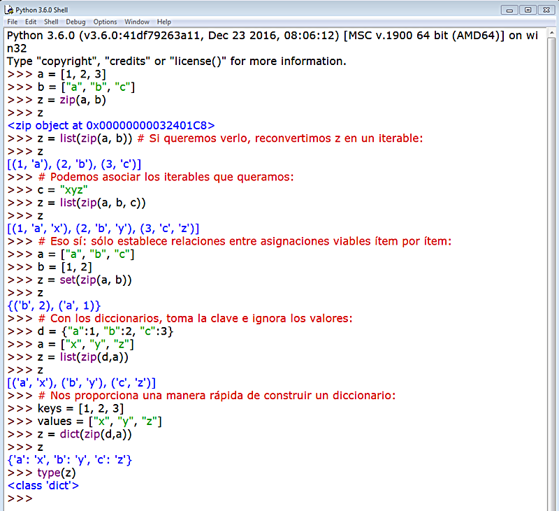 APRENDER A PROGRAMAR CON PYTHON: FUNCIONES exec(), hash() Y zip().