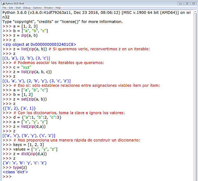 APRENDER A PROGRAMAR CON PYTHON: FUNCIONES exec(), hash() Y zip().