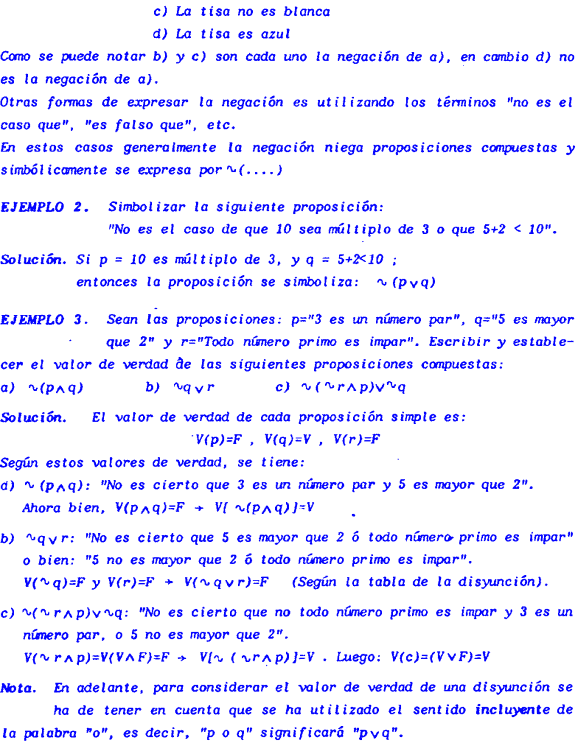 CONJUNCION DISYUNCION CONDICIONAL NEGACION EJERCICIOS RESUELTOS DE LÓGICA PROPOSICIONAL