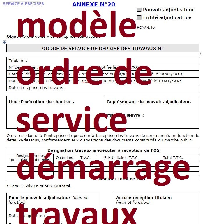 2 modèles ordre de service démarrage travaux - doc | Cours génie civil ...