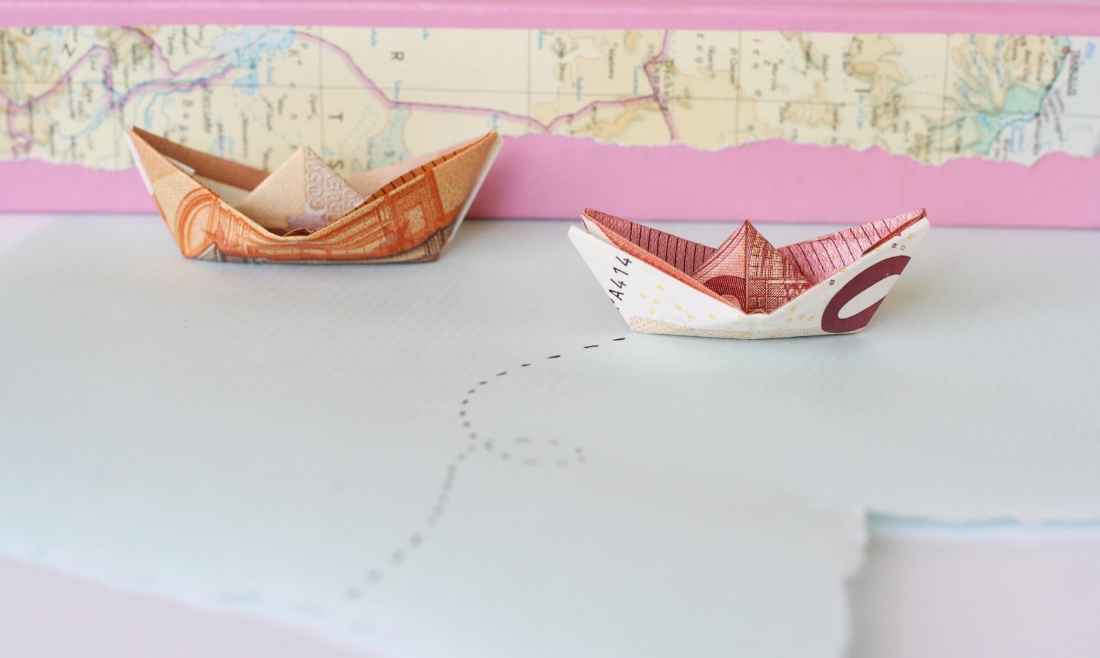 Geldscheine falten zu einem schiff, Geldscheine falten Anleitung Schiff