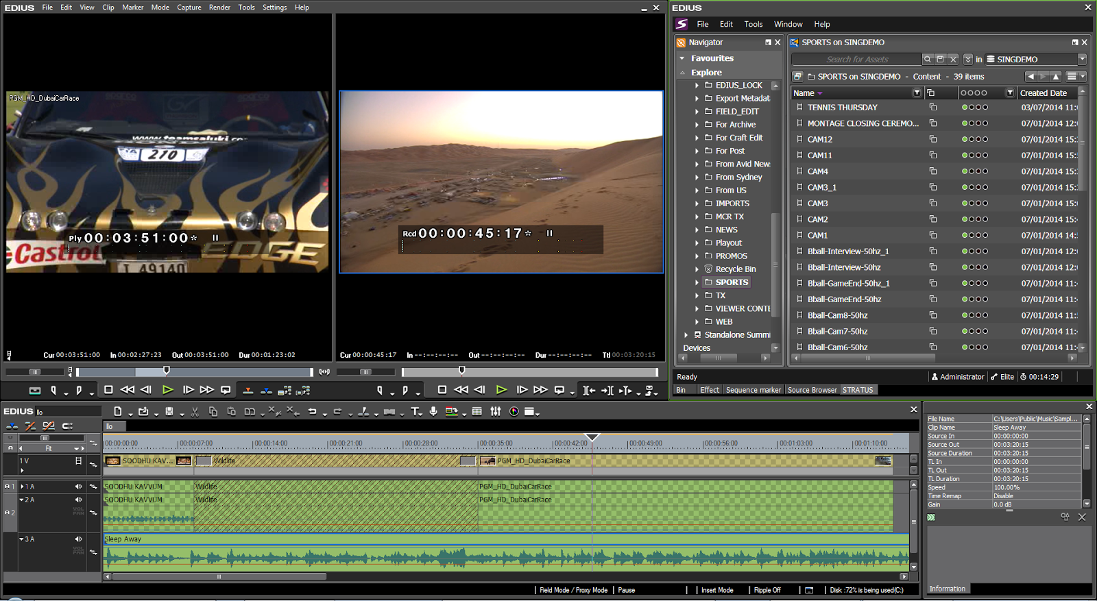 The GV STRATUS Blog: GV STRATUS field editing with EDIUS Elite
