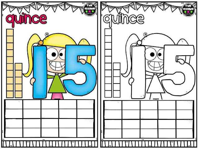 Fichas de Primaria: Cuenta y colorea números del 1 al 20