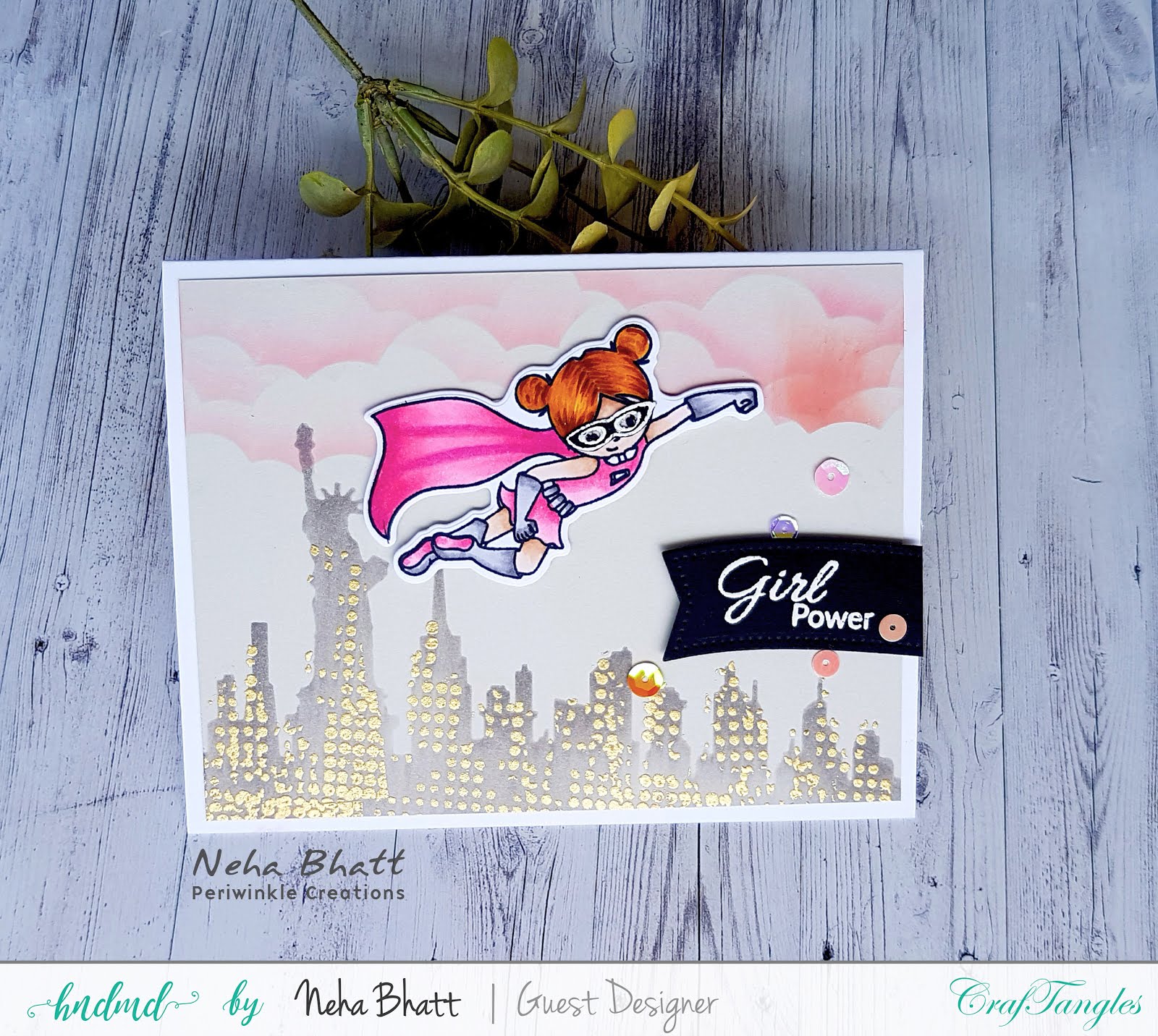 Gorgeous cards using supergirl stamp and dies (guest post by Neha Bhatt ...