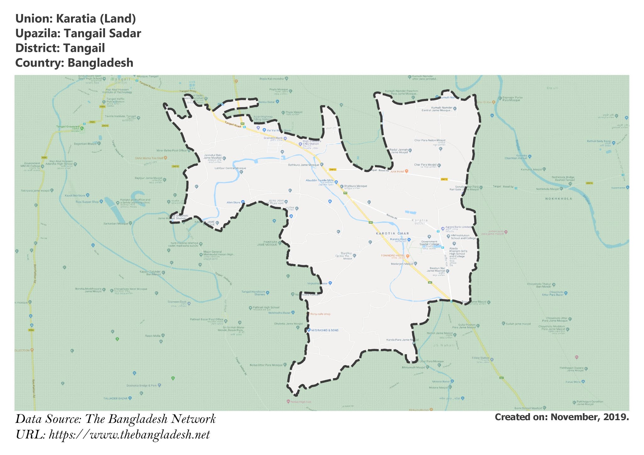 Karatia Union, Tangail