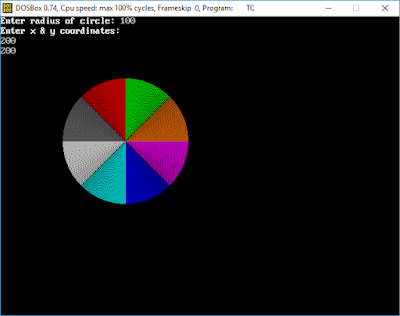 Coloured Circle using Midpoint Circle Algorithm