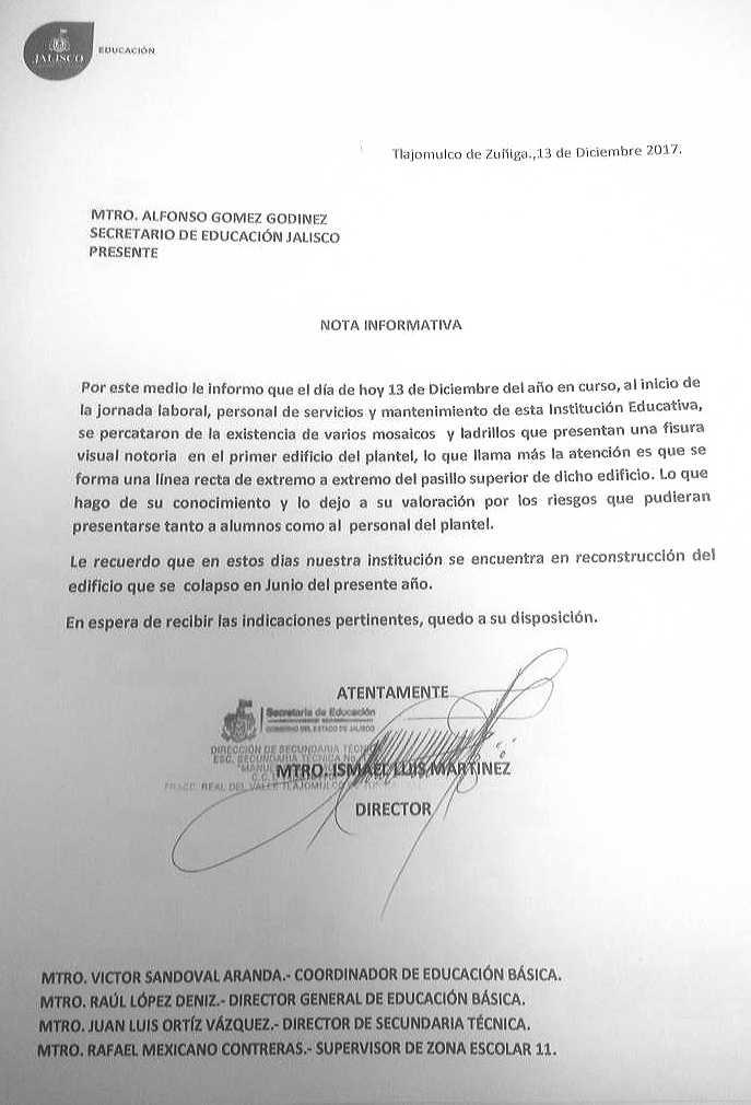 Escuela Secundaria Técnica 172: Nota Informativa