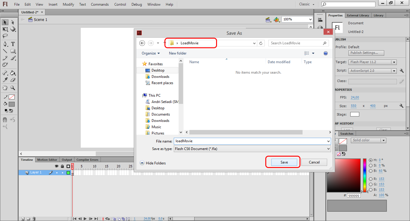 Tutorial Load Gambar Menggunakan loadMovie AS 2.0