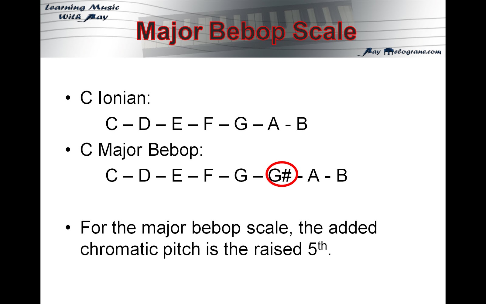 Learning Music With Ray Blog: The Bebop Scale