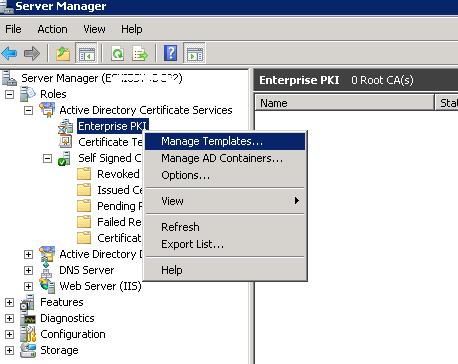 Active Directory Certificate Templates
