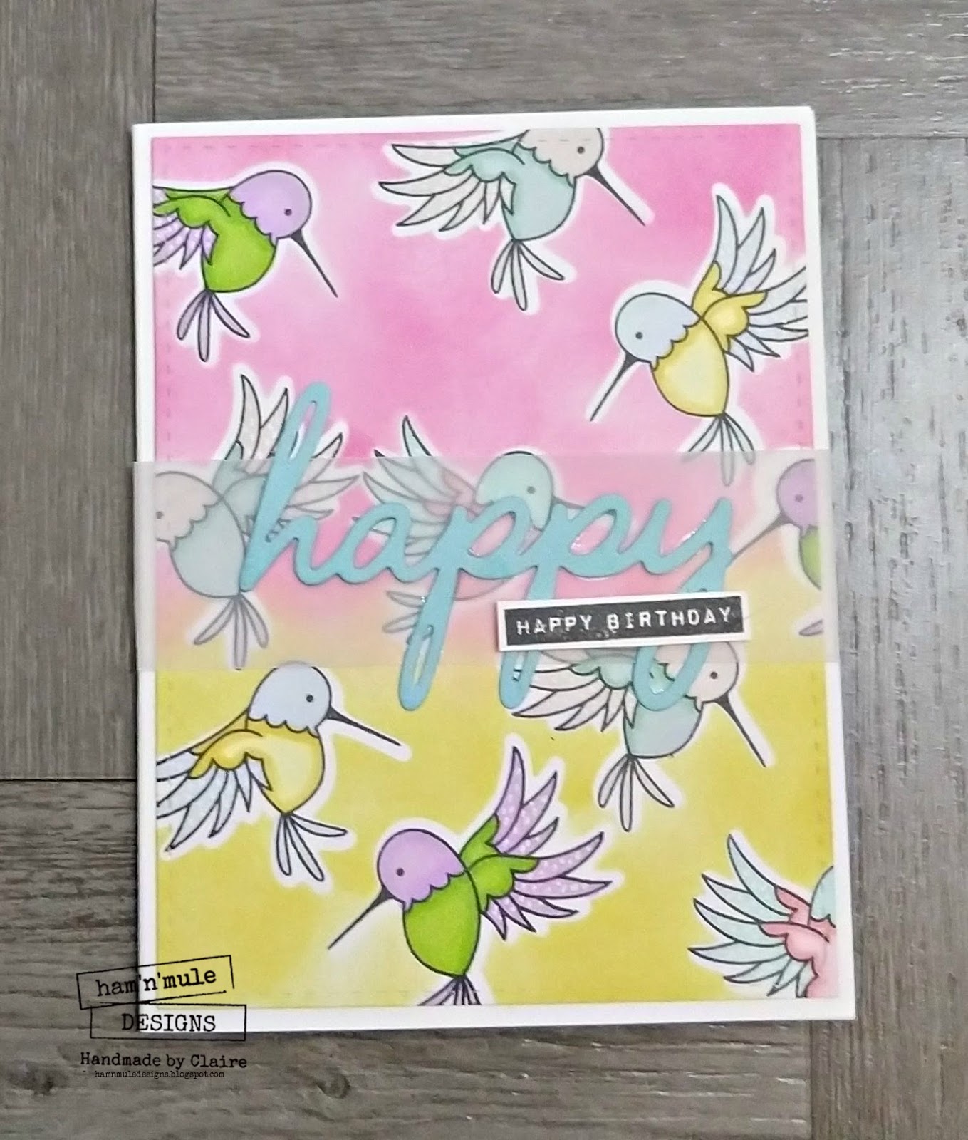 Ham'n'Mule Designs: Pretty Pink Posh: Hummingbird Cards