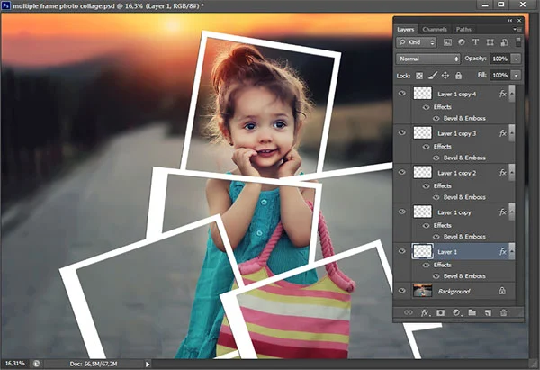 PhotoEffect: Multiple Frame Photo Collage In Photoshop