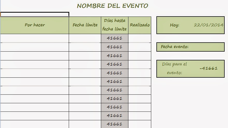 una ovejita más: Plantilla Excel para organizar eventos, fiestas y otros