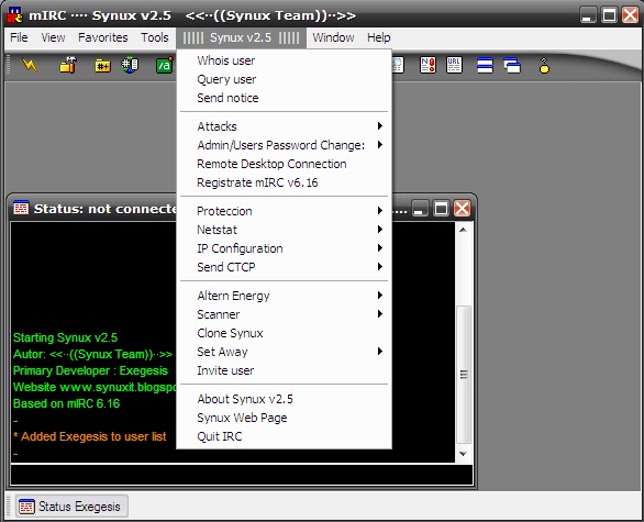 Synux IT Seguridad Informática: Synux mIRC Script