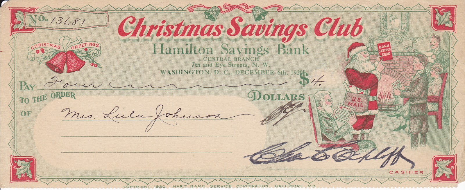 Bob Lemke's Blog: Collecting colorful Christmas Club checks