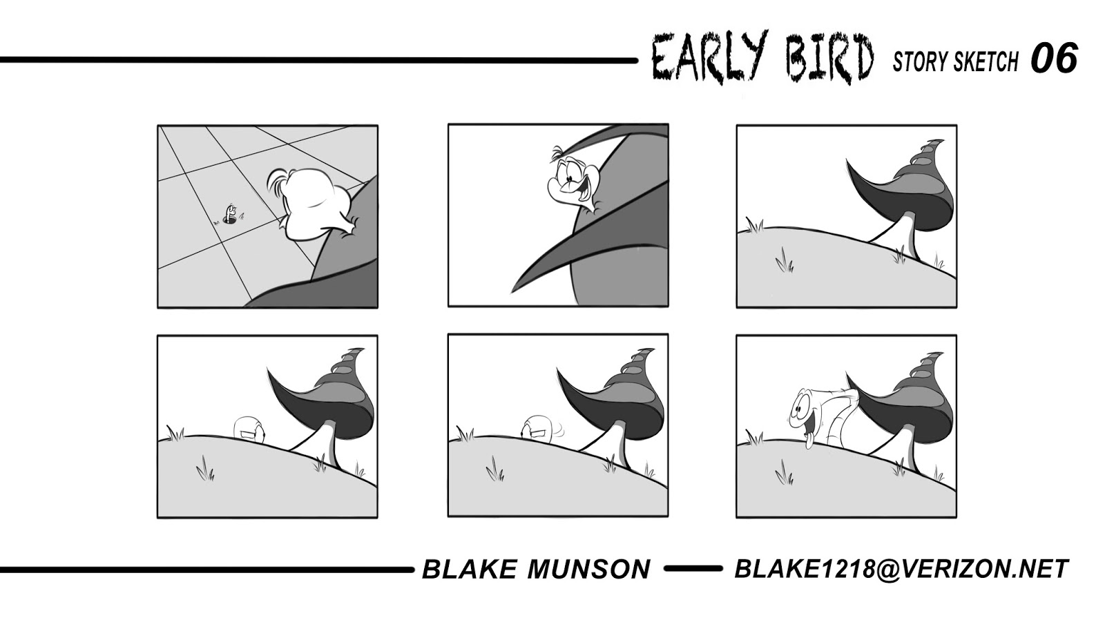 Blake Munson's Storyboard Portfolio: "Early Bird" Storyboards