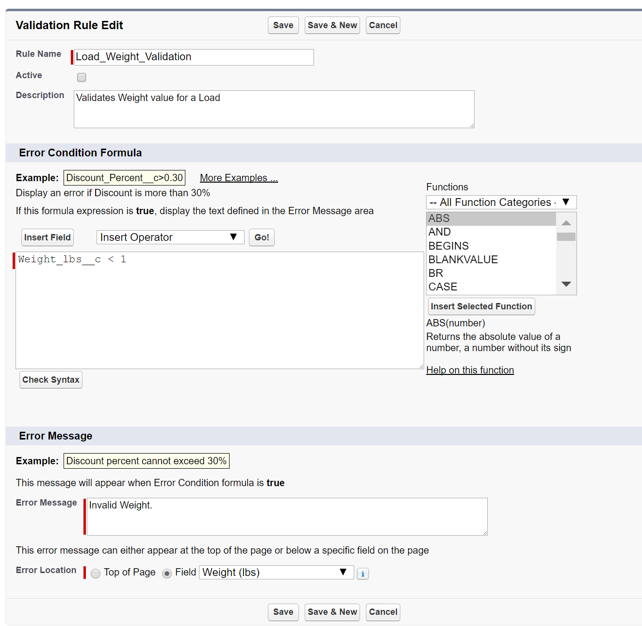 Lucky Tech Share Display Validation Rule Errors On A Visualforce Page