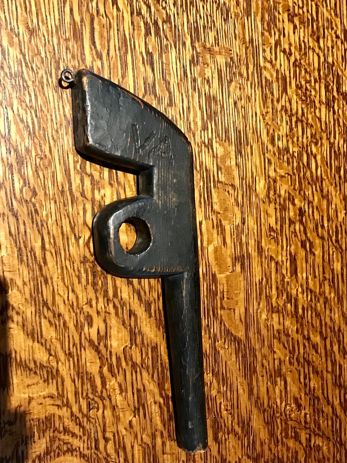 Foundfolk Primitives: Hand made carved and painted toy pistol