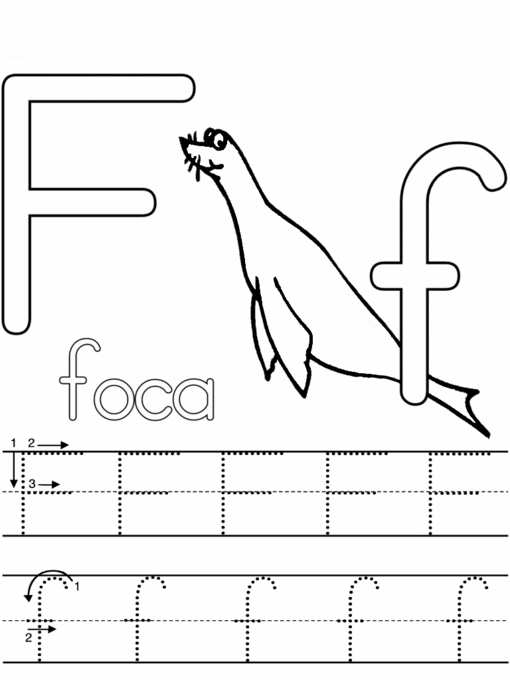 Fichas de Caligrafía: Caligrafia letra f : FICHAS PARA NIÑOS