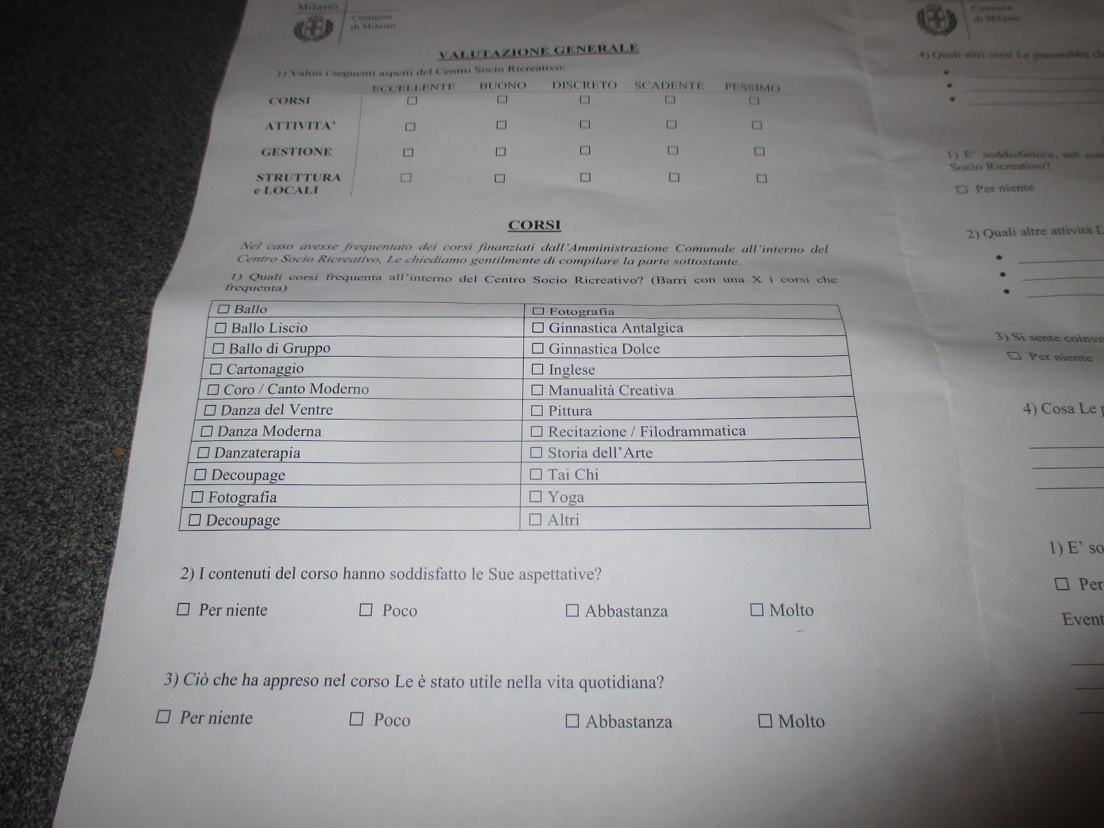 La Voce Dei Senior: QUESTIONARIO ANONIMO DI GRADIMENTO DEI CSRC