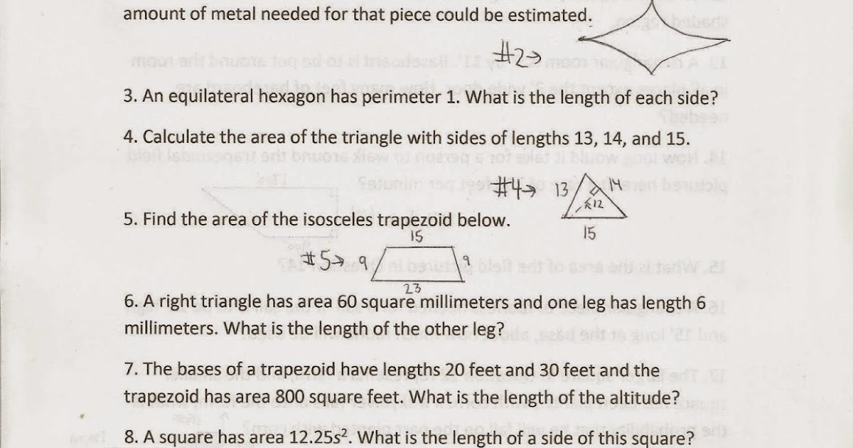 Geometry, Common Core Style: Review for Chapter 8 Test (Day 120)