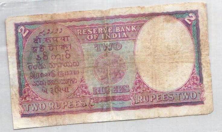 My collection: "BRITISH INDIA" 2 RUPEE NOTE GOVERNOUR "C.D.DESHMUKH, V ...