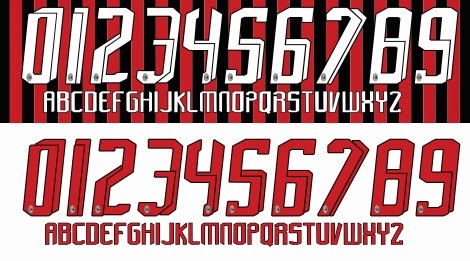 Font Number Football: Font AC Milan 2007/2008