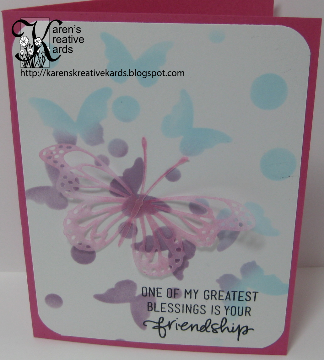 Karen's Kreative Kards: Friendship Butterflies Card with Colour Cloud ...