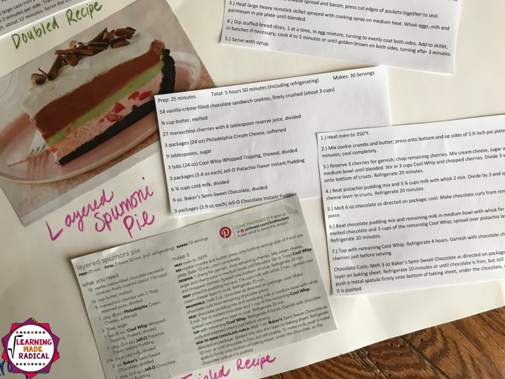 Real World Math #1 - Recipe Poster Activity | Learning Made Radical