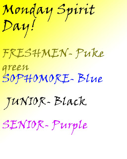Amanda's Awesome Blog: Monday Spirit day poster