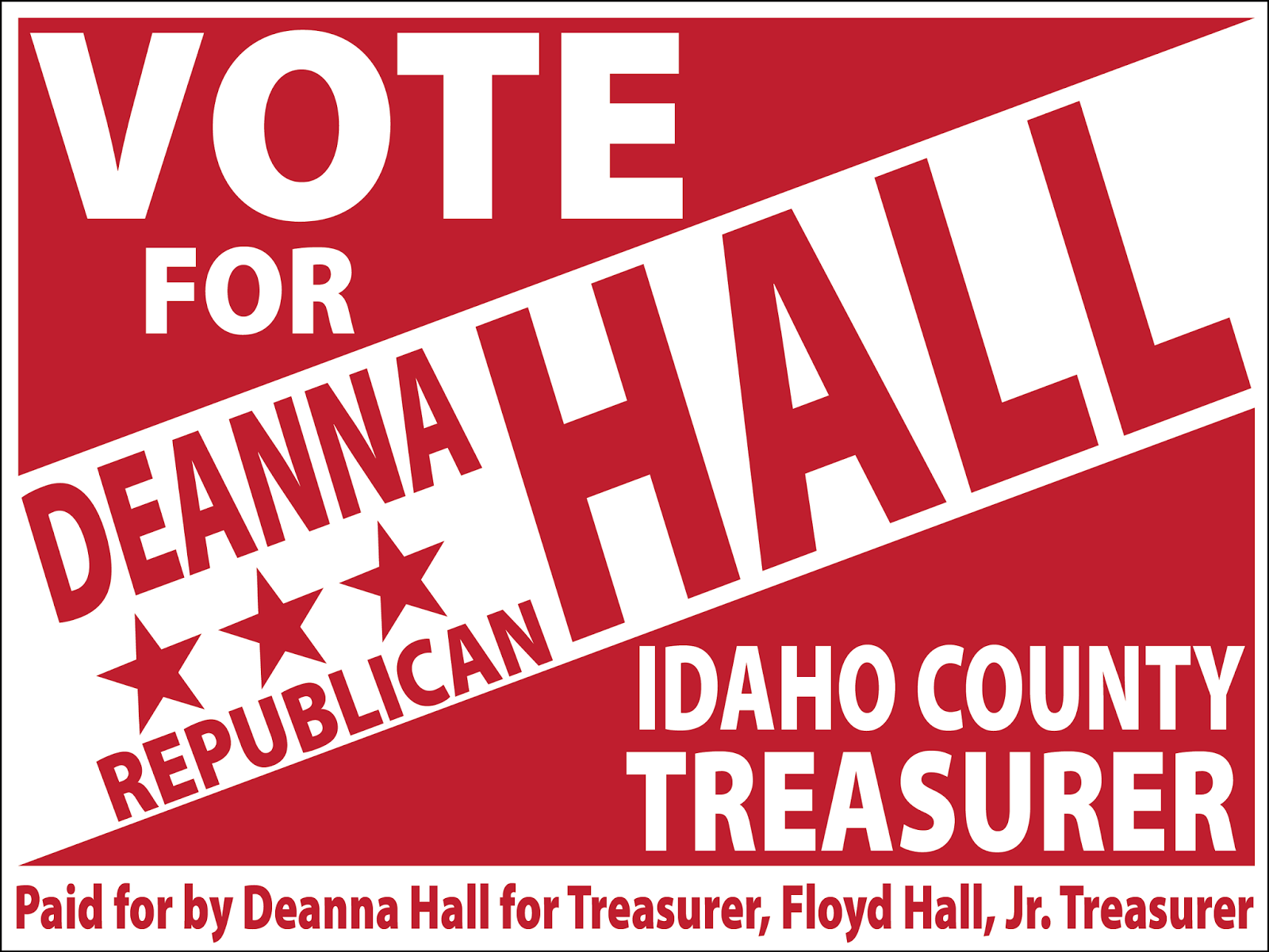 Vote Deanna Hall For Idaho County Treasurer