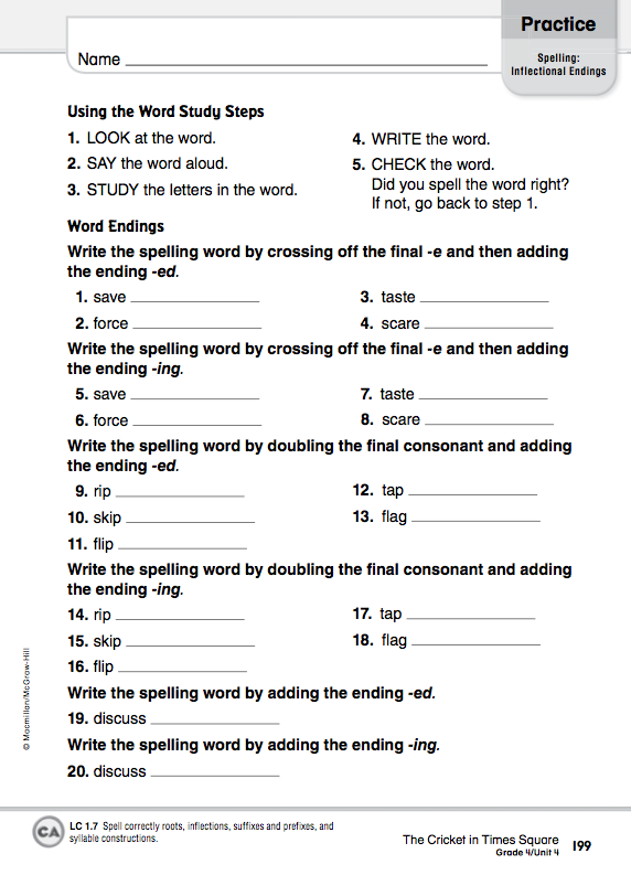 Homework 2012-2013: January 10th - Language Arts Work Packet