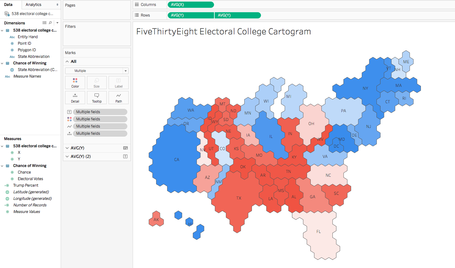 How To: FiveThirtyEight Electoral College Cartograms in Tableau | Sir ...