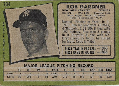 Topps 1971: no. 734 - rob gardner