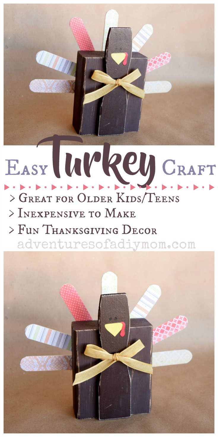 Easy Turkey Craft for Thanksgiving Decor - Adventures of a DIY Mom