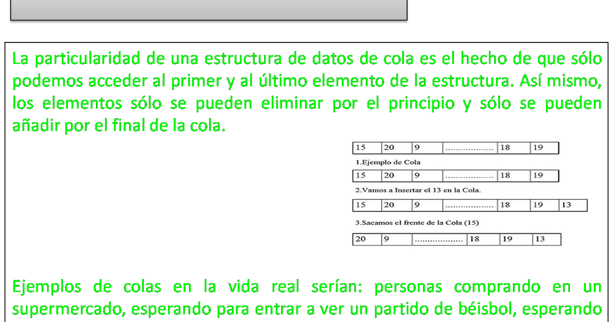 ESTRUCTURA DE DATOS _____________: 5. COLAS