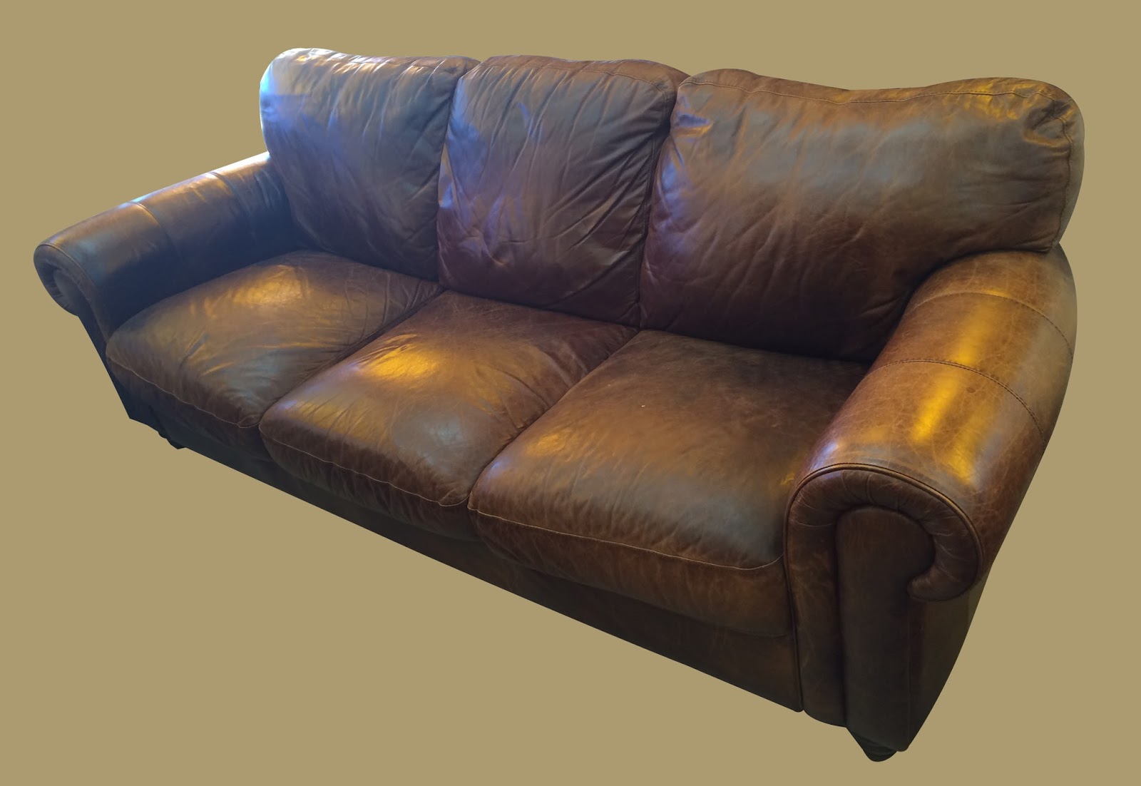 Distressed Leather Sofa