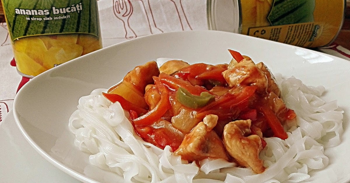 Arome si culori : Pui chinezesc cu ananas