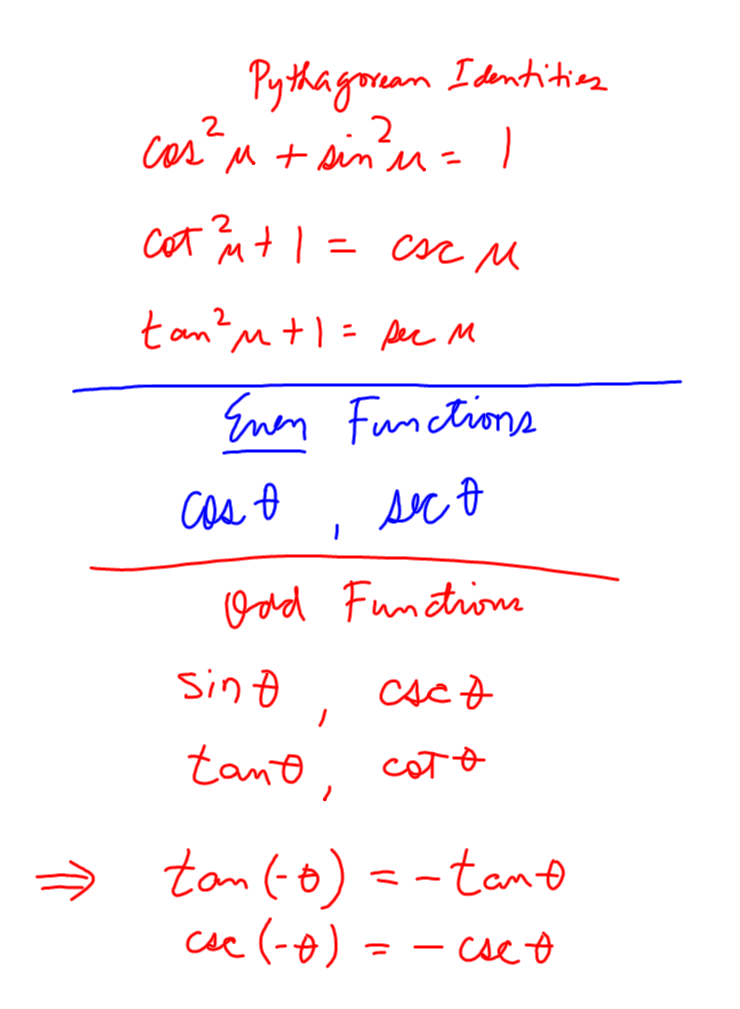 Mr. J.'s Math Classes: M4 Analytic Trig Part 1