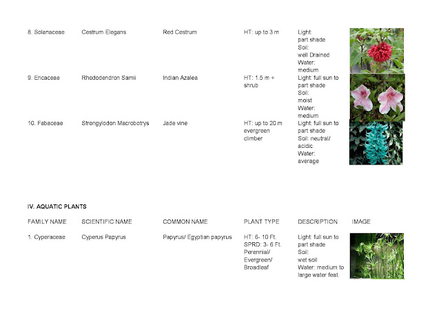 Softscape Materials: Plant List 1