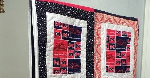 Homespun Hannah's Blog: Ole Miss® lap quilt completed