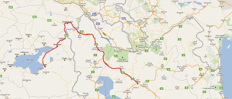 Map Iran Turkey Border