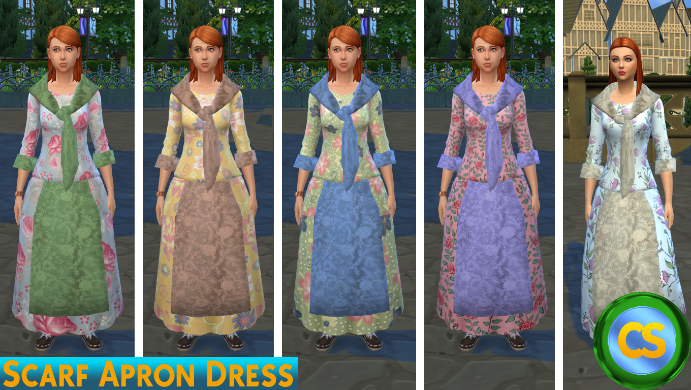 Scarf Apron Dress ~ Cepzid Sims