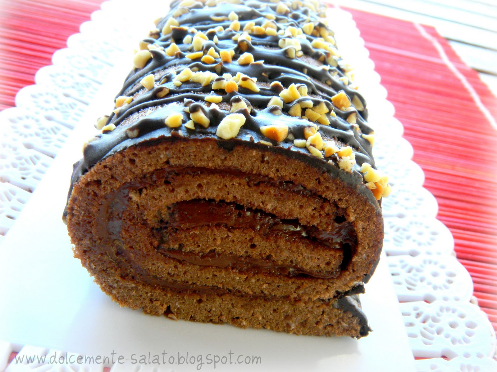DOLCEmente SALATO: Rotolo al cacao con crema di nocciole e cioccolato ...