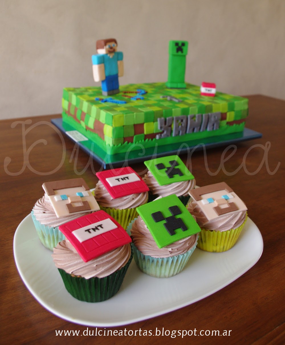 Dulcinea Tortas y demás dulzuras: Torta, cookies y cupckes Minecraft