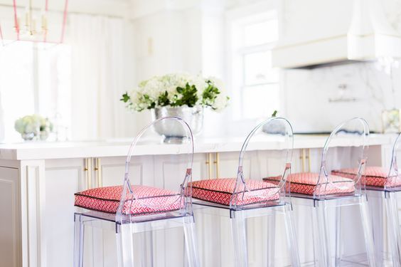 Hydrangea Hill Cottage: A White Kitchen with Pink and Gold Accents