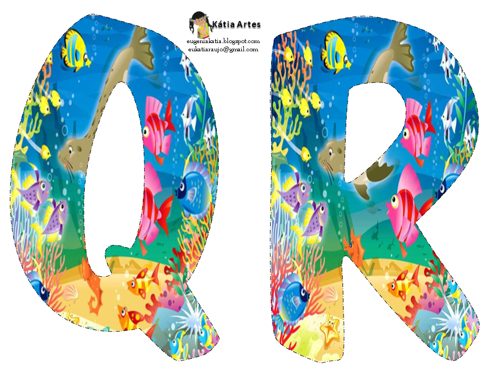 Alfabeto con lindos animales marinos. - Oh my Alfabetos!