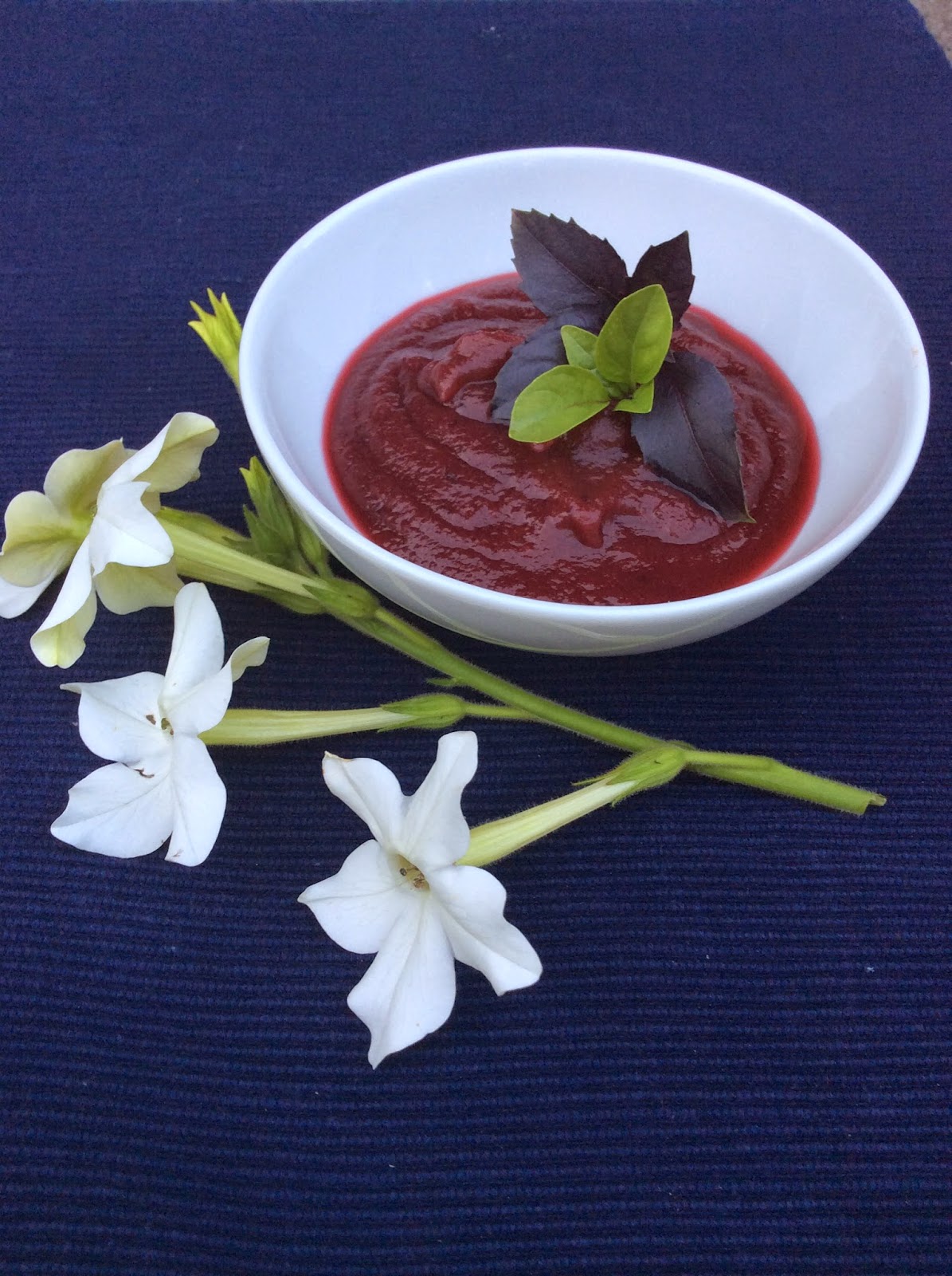 Pureed Pzazz: Cold Pickled Beet and Basil Soup