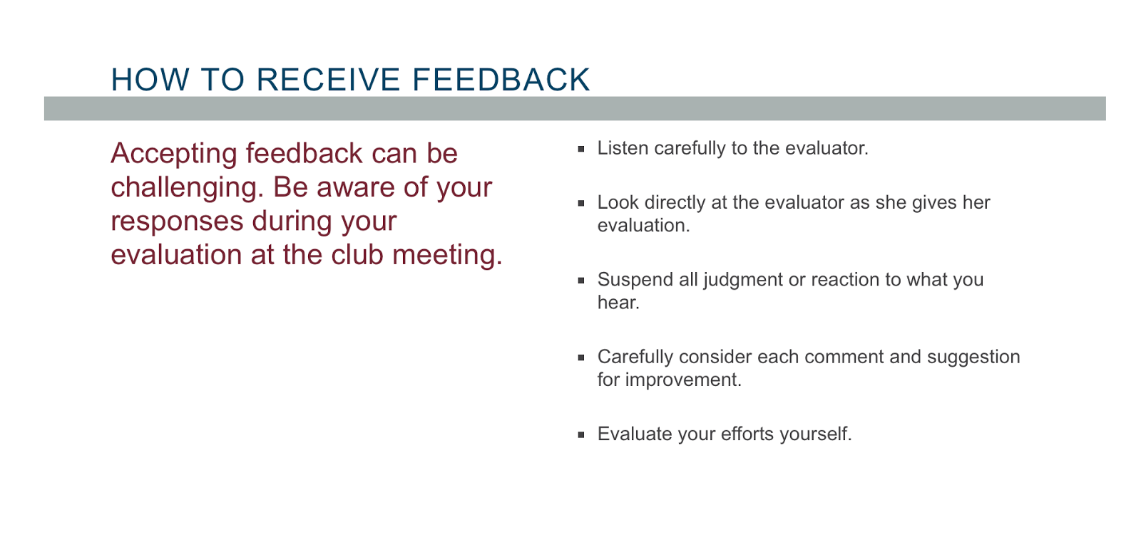 Pathways experience: Feedback : Offering, Accepting