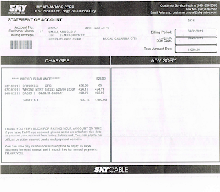 Sky Cable Erroneous Billing